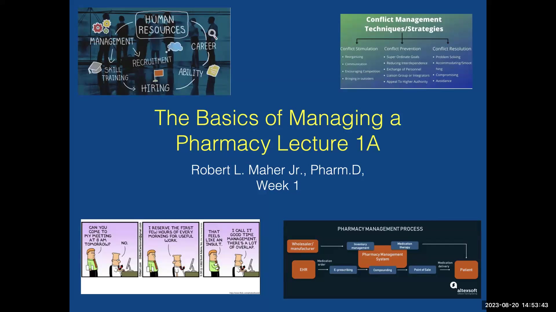 The Basics of Managing a Pharmacy Lecture 1A