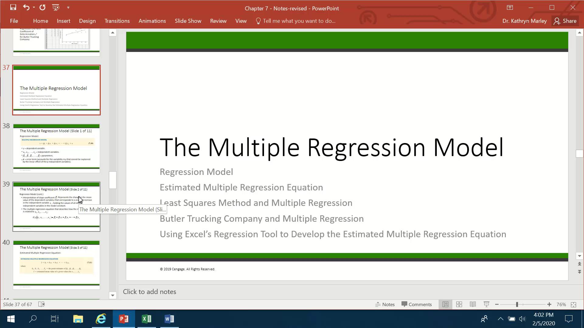 Chapter 7 - Linear Regression - Part 2